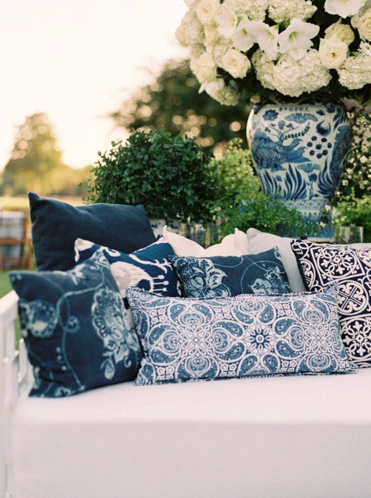 Kate + Jere's Blue and White Reception - Perch Decor