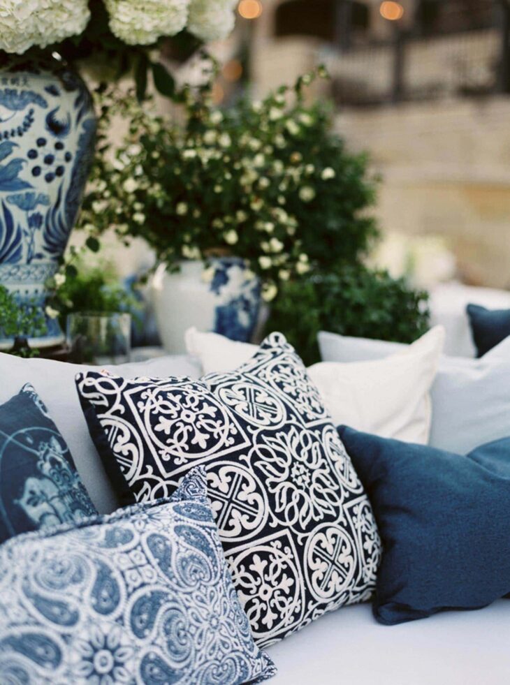 Kate + Jere's Blue and White Reception - Perch Decor