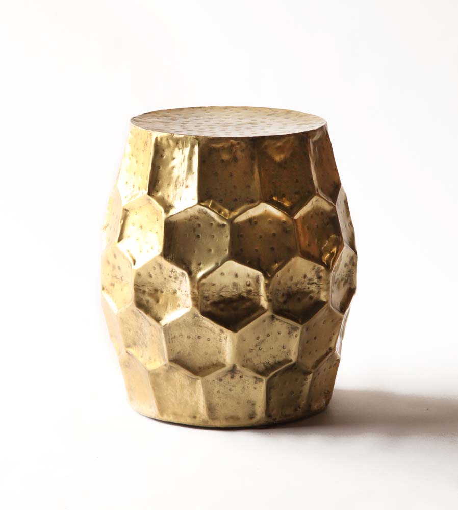 Gold Honeycomb Stool - Perch Decor
