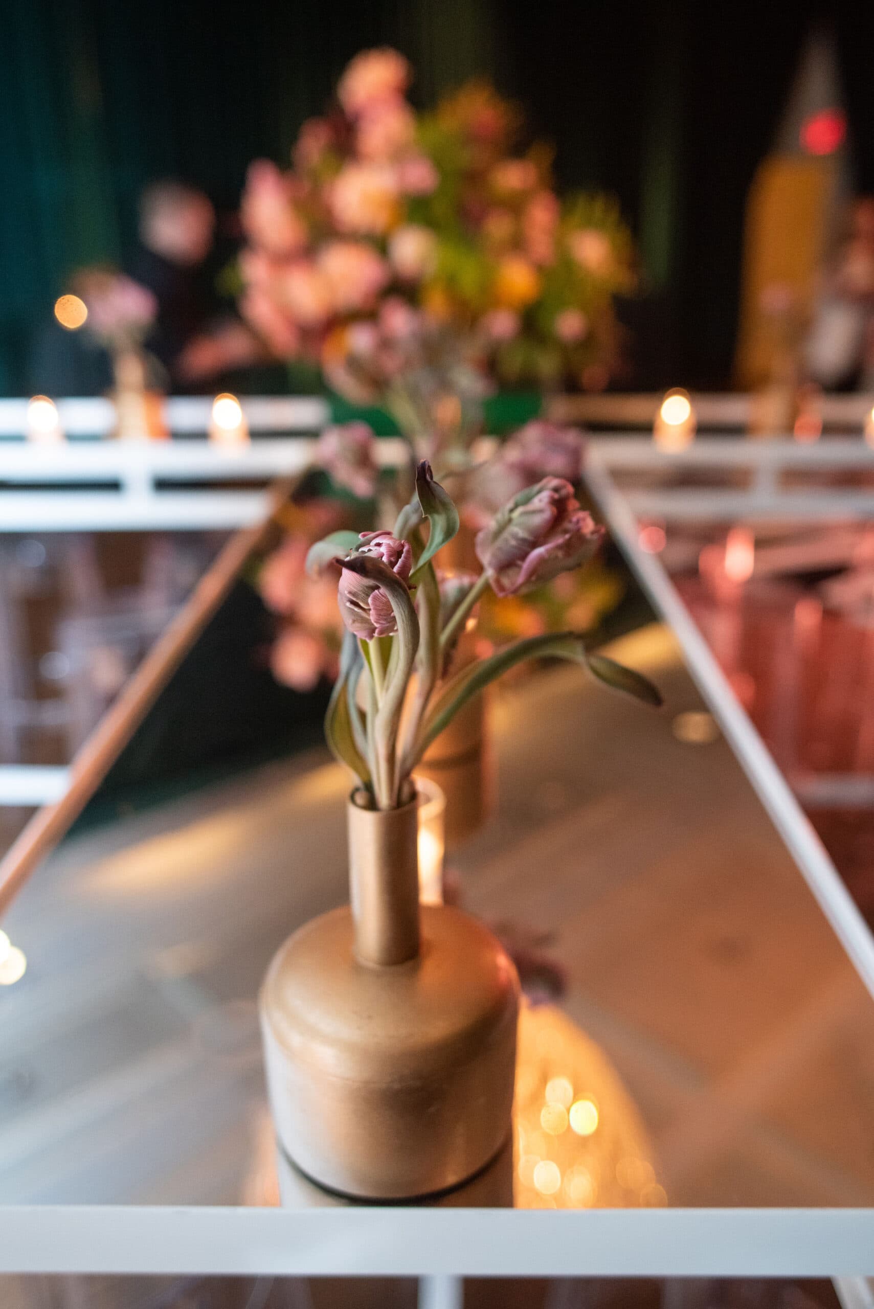 White and Mirrored Communal Table - Perch Decor