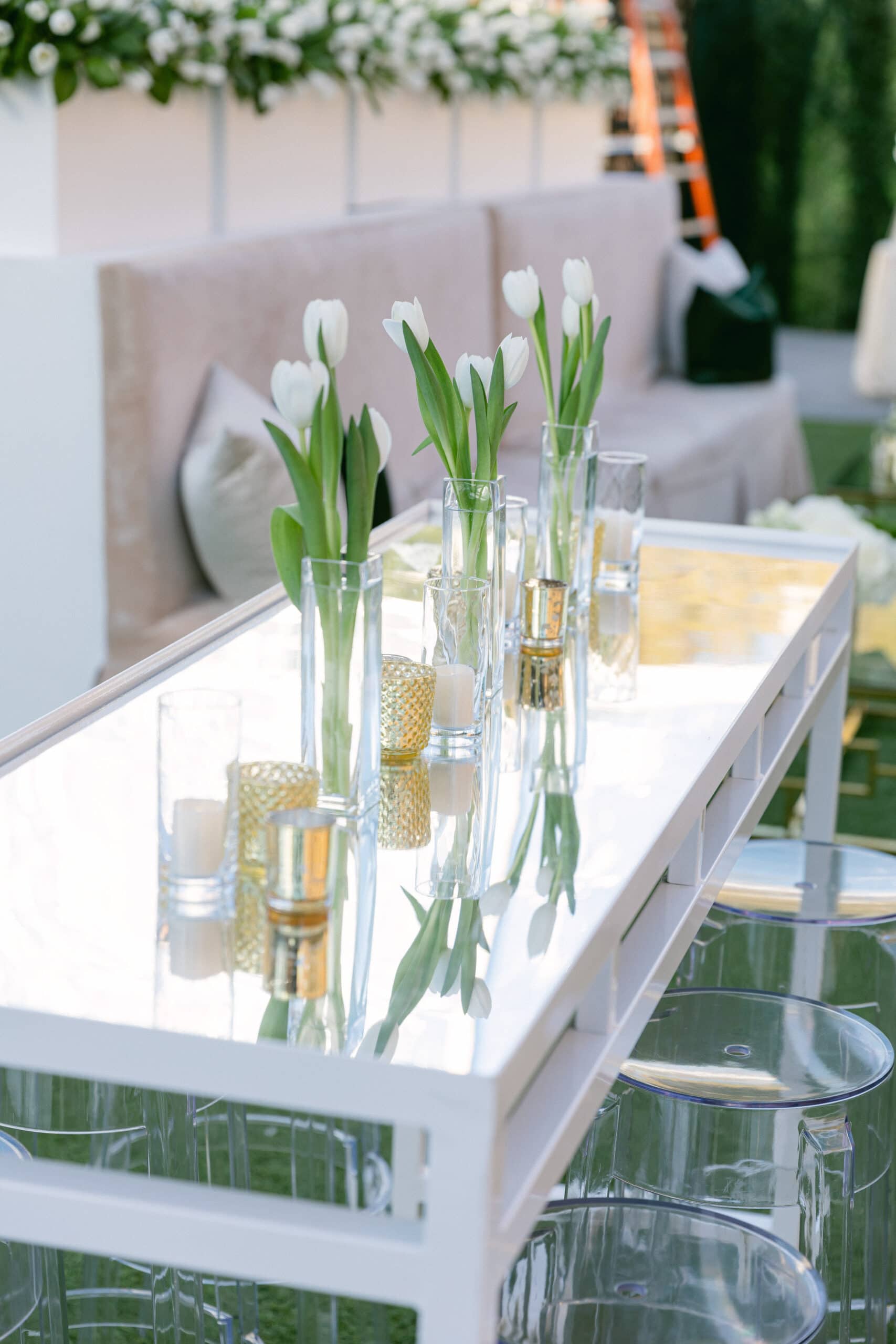 White and Mirrored Communal Table - Perch Decor