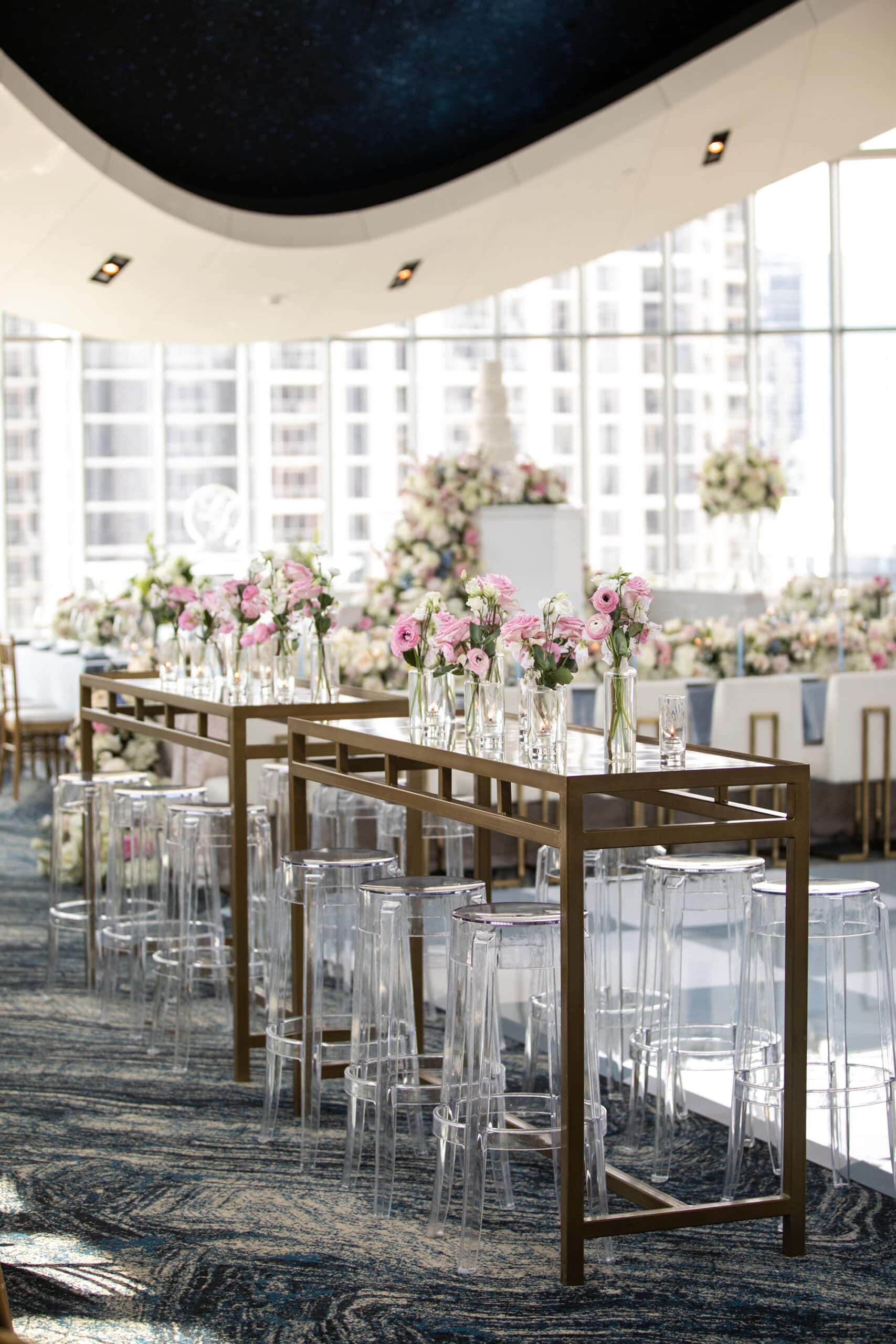 Gold and Mirrored Communal Table - Perch Decor