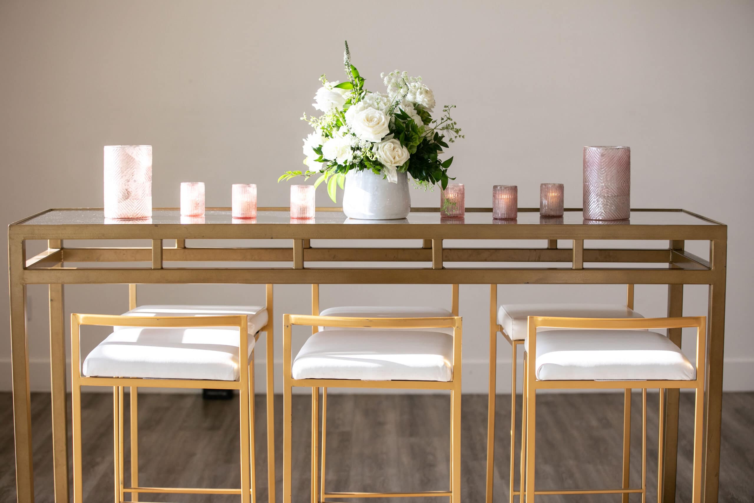 Gold and Mirrored Communal Table - Perch Decor