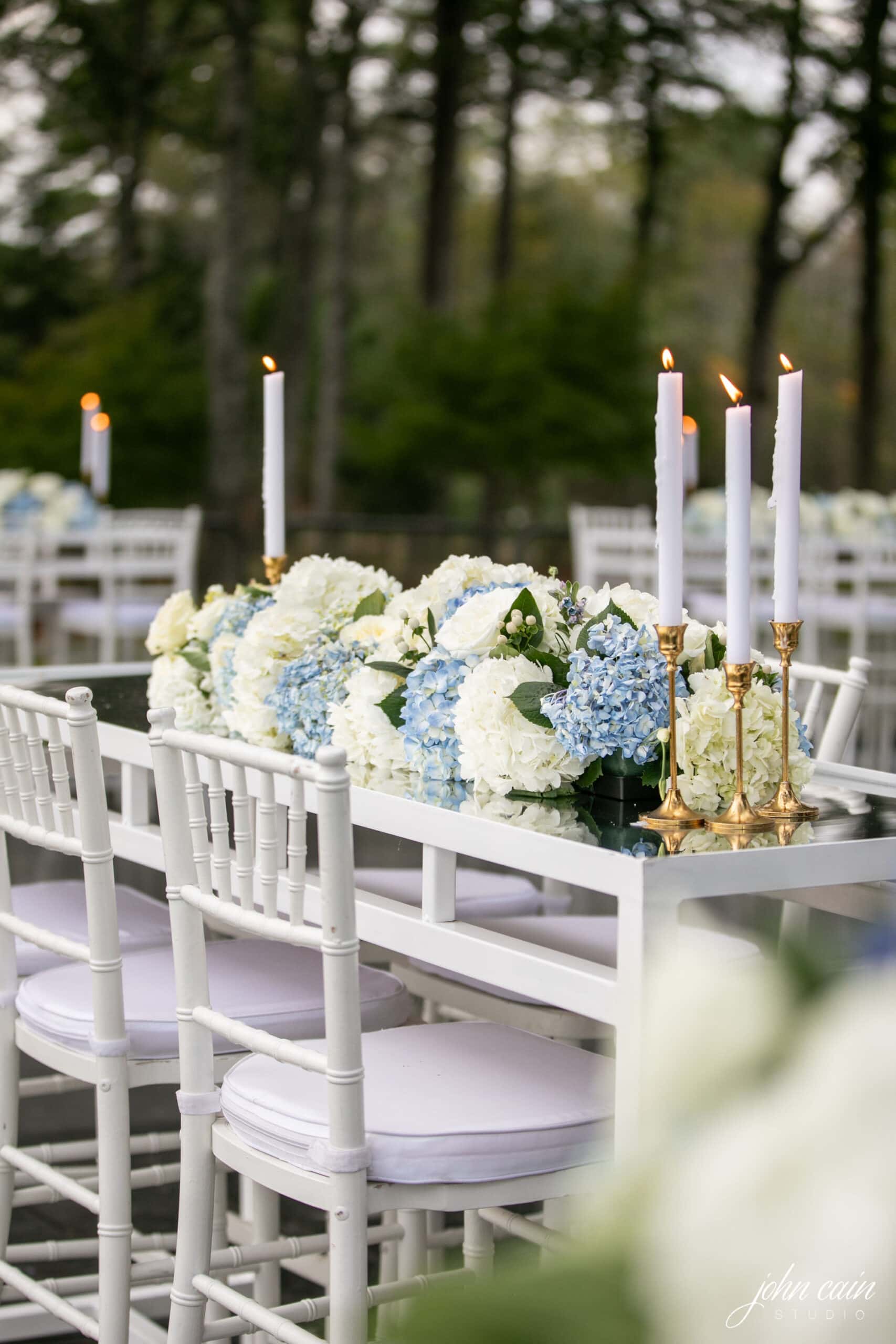 White and Mirrored Communal Table - Perch Decor