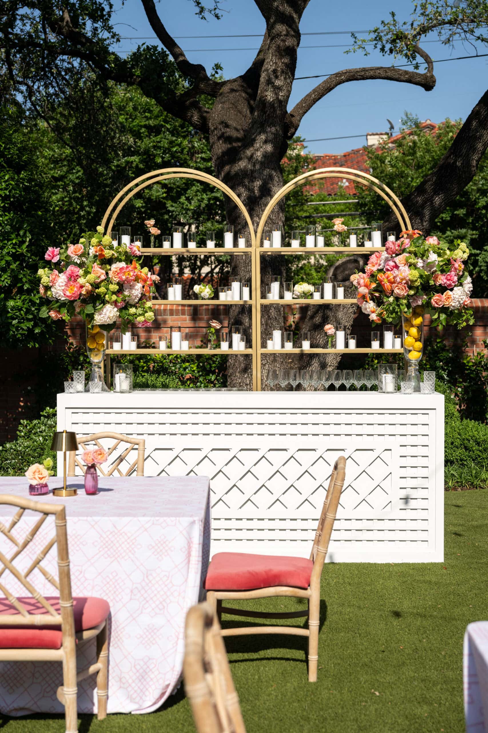 White Lattice Bar Facade - Perch Decor
