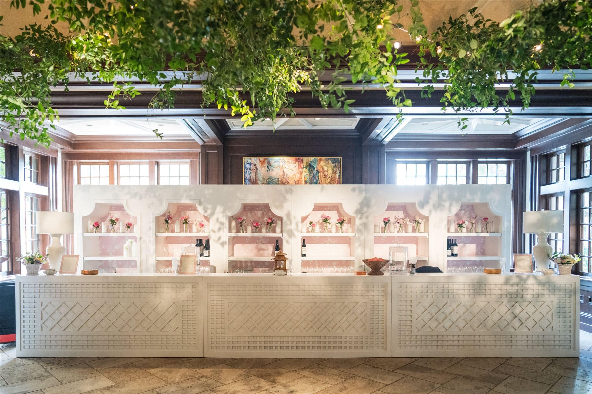 White Lattice Bar Facade - Perch Decor
